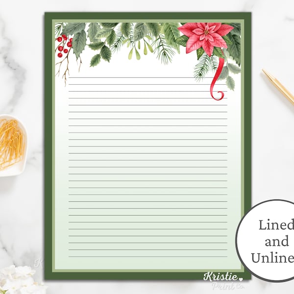 Christmas Printable Stationery - Etsy