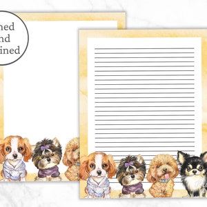 Dog Stationery, Puppy Stationary, Animal Stationery, Printable ...