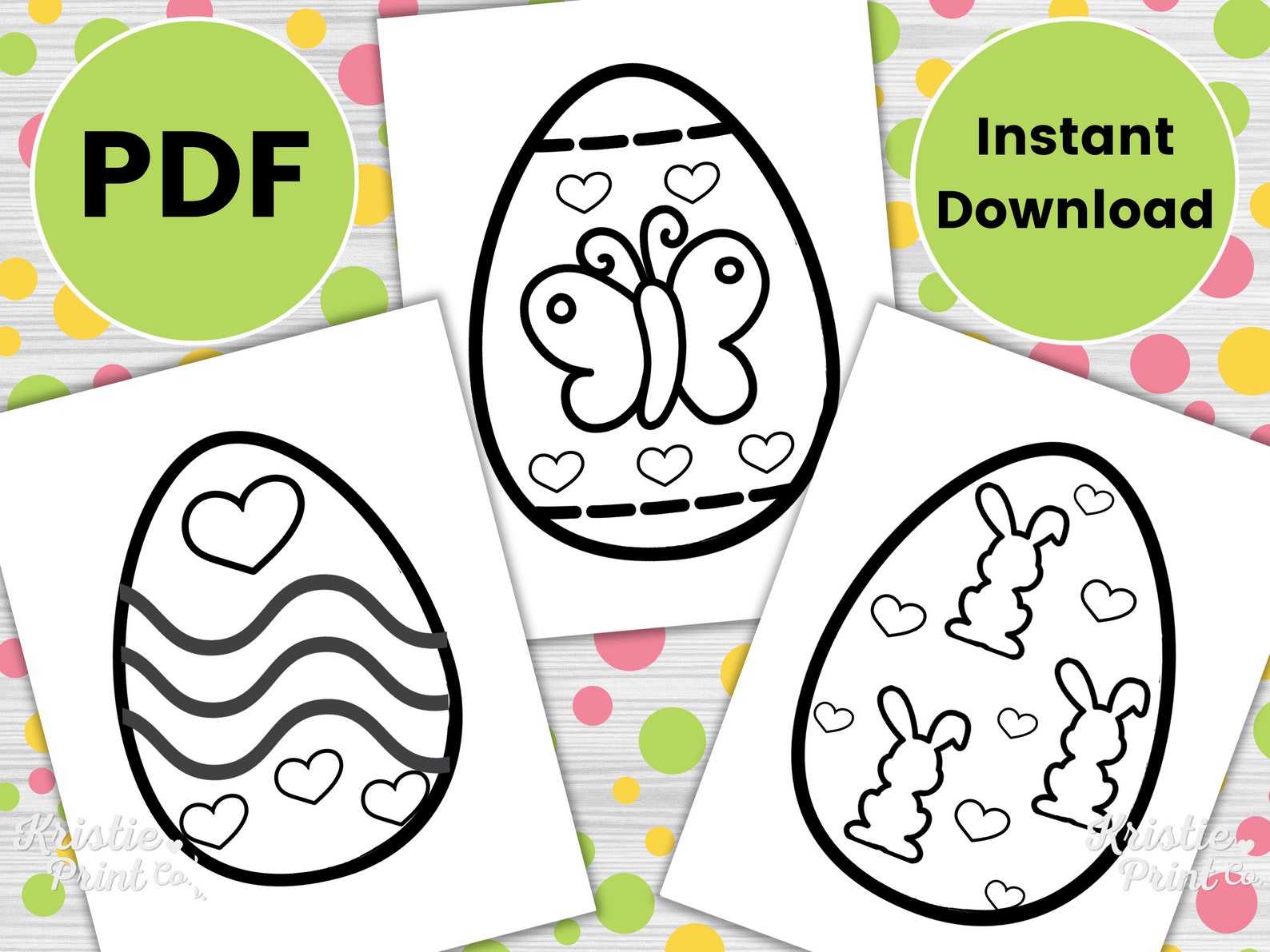 Easter Egg Coloring Pages for Kids, Toddlers, Easter Activities, Easter ...