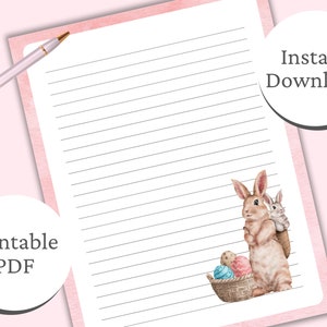 Easter Bunny Stationery, Cute Letter Writing Paper, Cottage Core ...