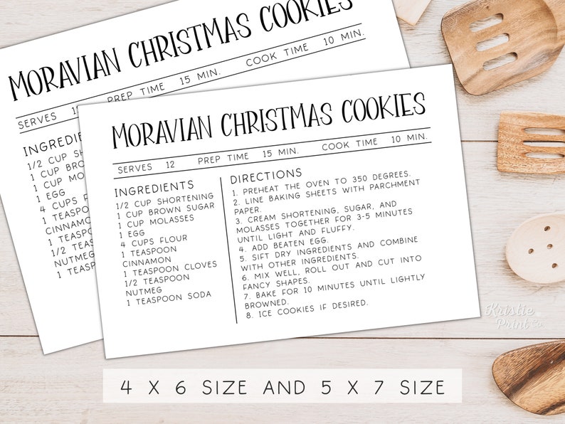 Recipe Card Custom, Recipe Template Printable, Farmhouse Recipe Card ...
