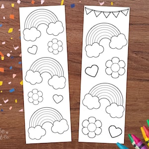 Printable Bookmarks to Color Groovy Birthday Favors Rainbow Coloring ...
