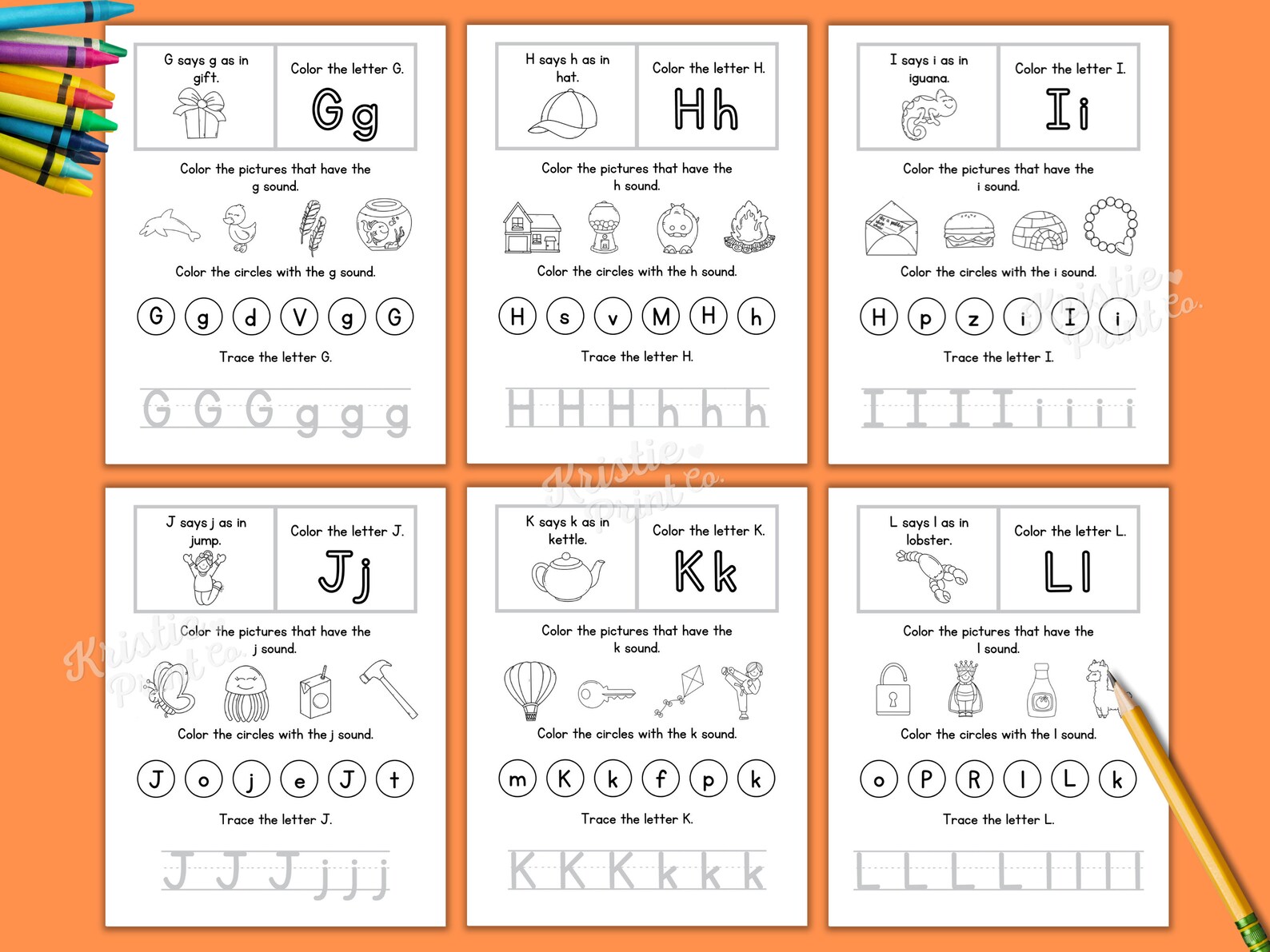 Preschool and Kindergarten Alphabet Worksheets, Uppercase and Lowercase ...