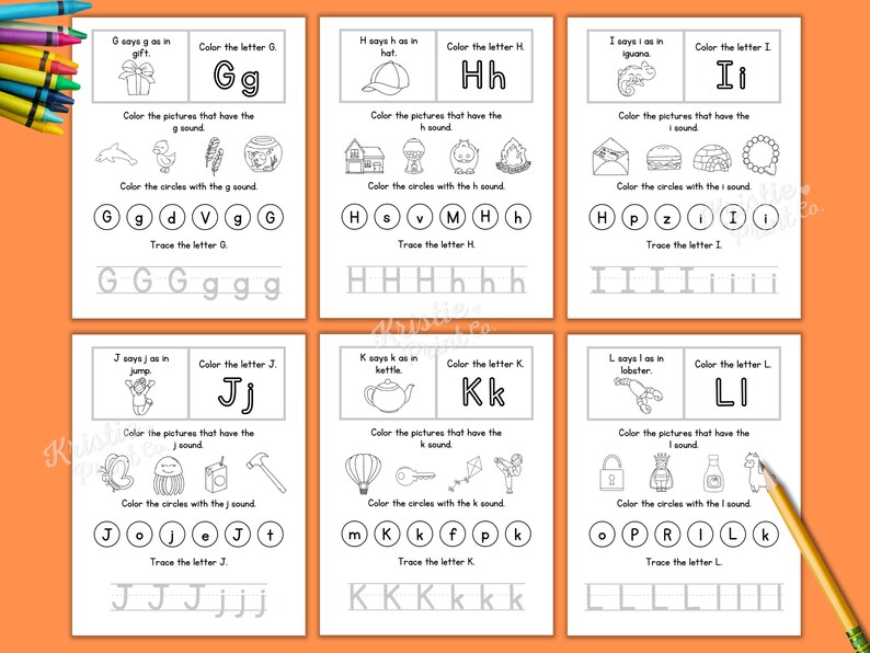Preschool and Kindergarten Alphabet Worksheets, Uppercase and Lowercase ...