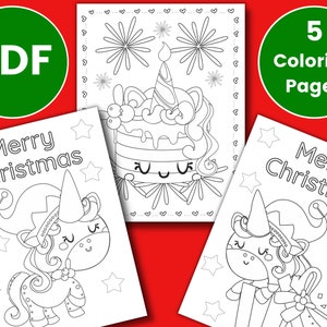 Christmas Unicorn Coloring Pages for Kids, Coloring Pages Printable ...