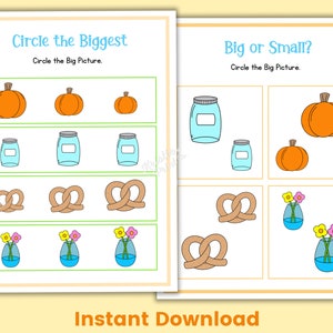Big Small Worksheets, Learning Sizes Printable, Preschool Worksheets ...