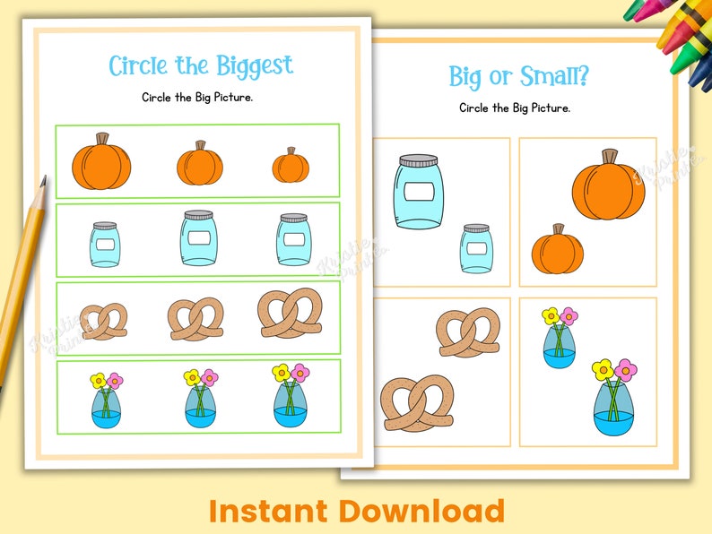 Big Small Worksheets, Learning Sizes Printable, Preschool Worksheets ...