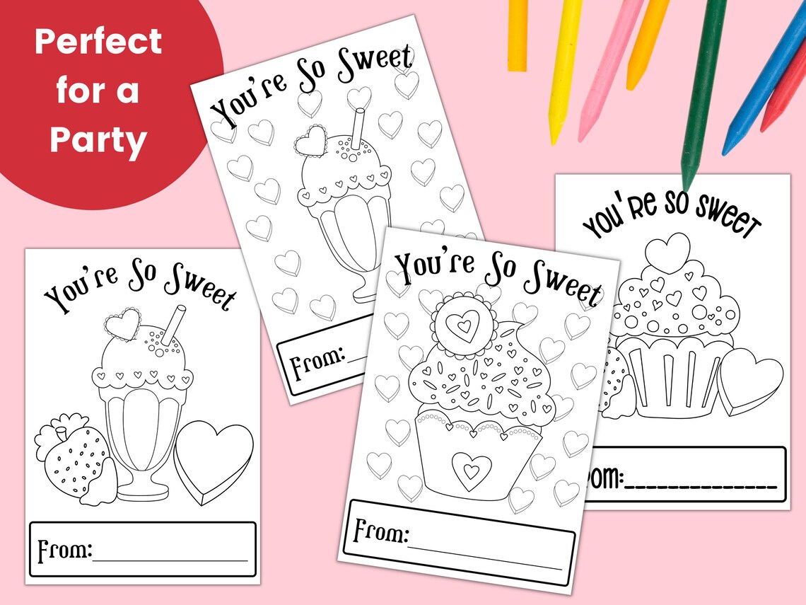 Valentine Cards for Kids, Printable Valentines to Color, Valentine ...