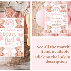 Beary First Birthday Welcome Sign Beary 1st Birthday Sign Teddy Bear ...