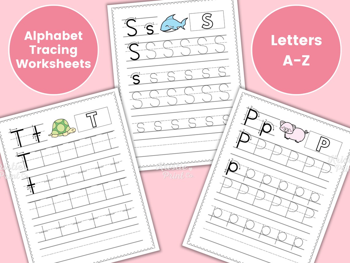26 Letter Tracing Worksheets, Handwriting Practice Worksheets for Kids ...