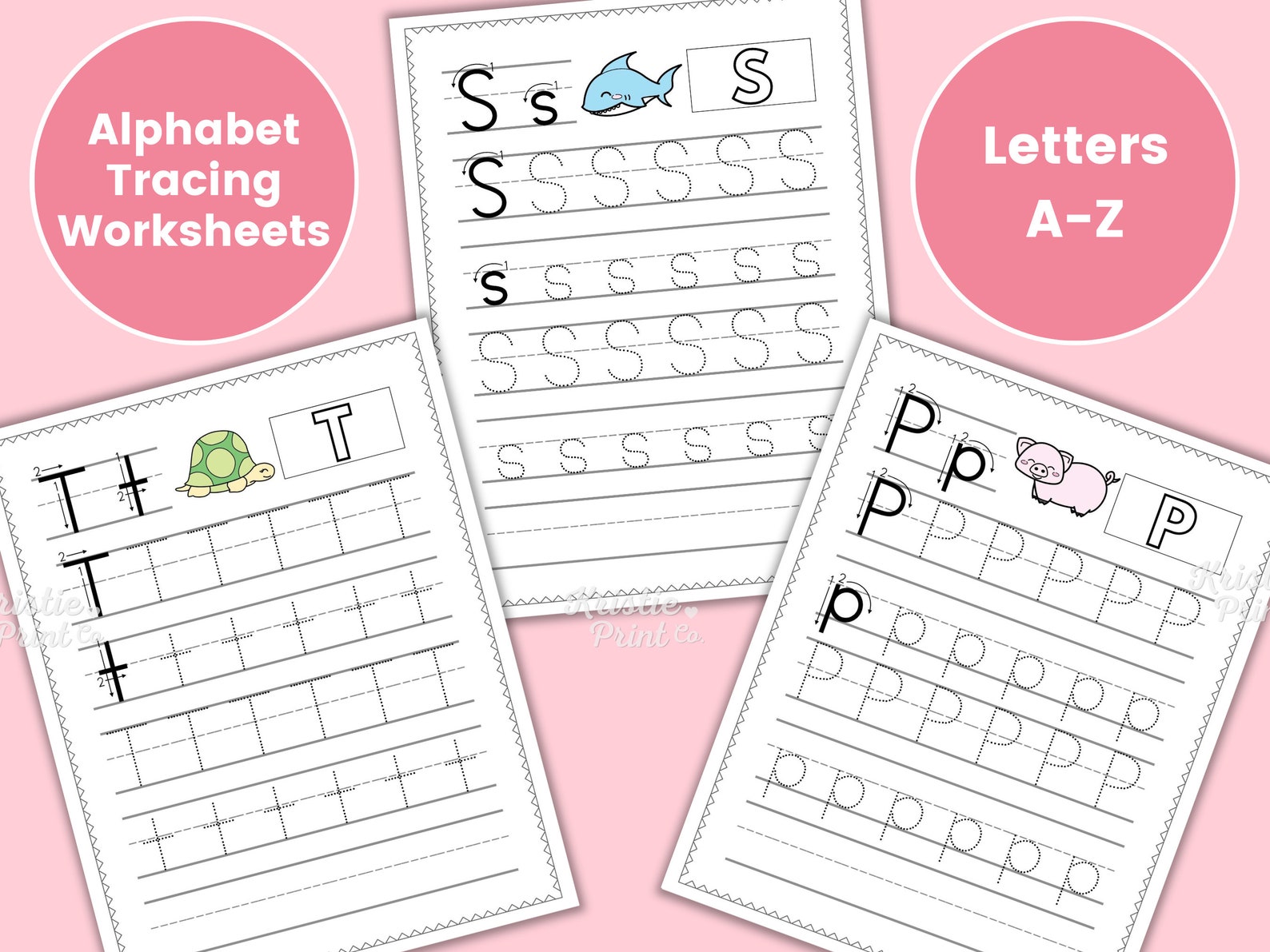 26 Letter Tracing Worksheets, Handwriting Practice Worksheets for Kids ...