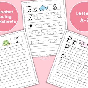 26 Letter Tracing Worksheets, Handwriting Practice Worksheets for Kids ...