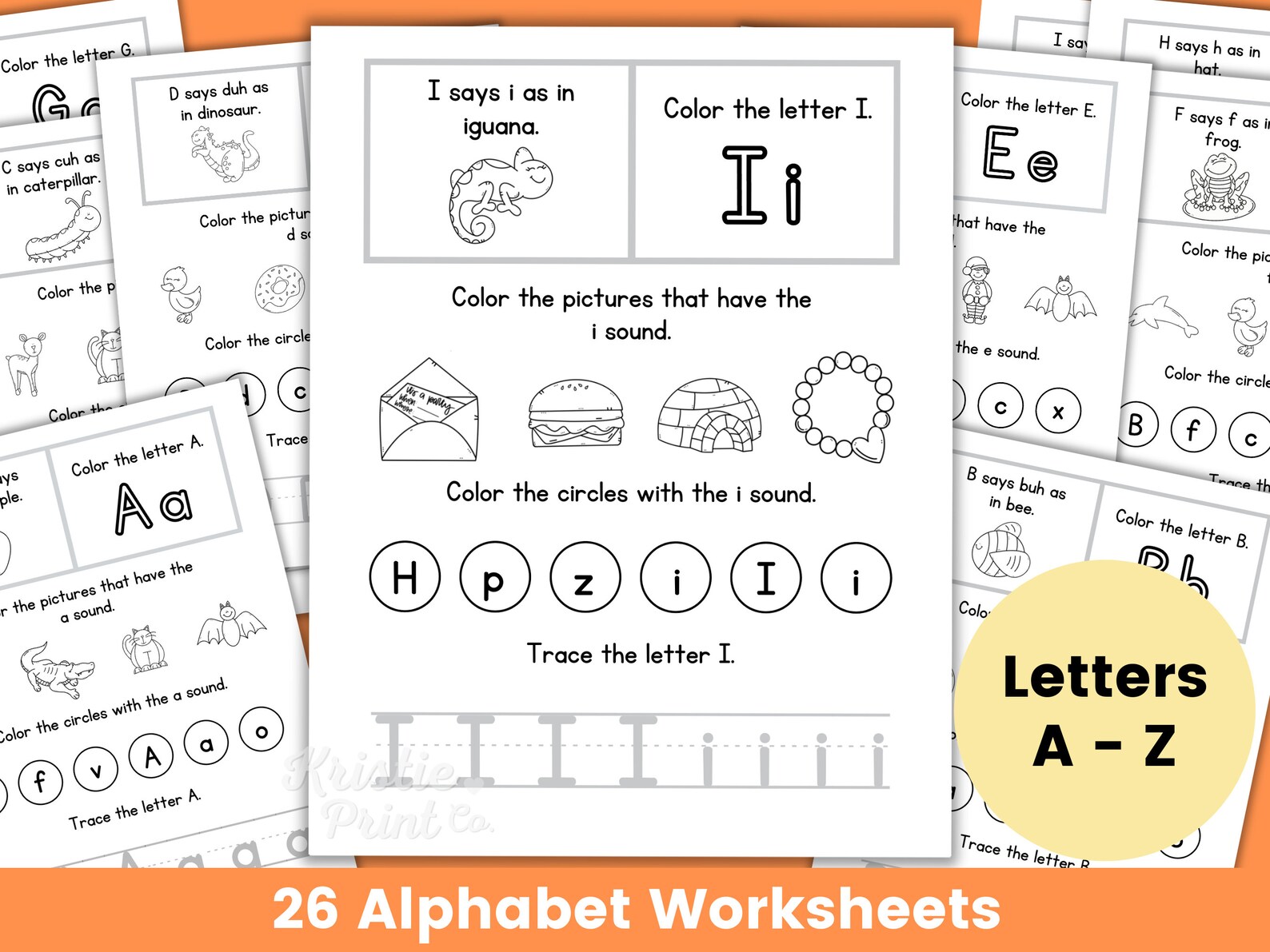 Preschool and Kindergarten Alphabet Worksheets, Uppercase and Lowercase ...