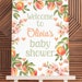 Peach Baby Shower Welcome Sign A Sweet Little Peach is on the Way Baby ...