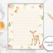 Woodland Stationary, Digital Note Paper, Download, Writing Paper, Deer ...