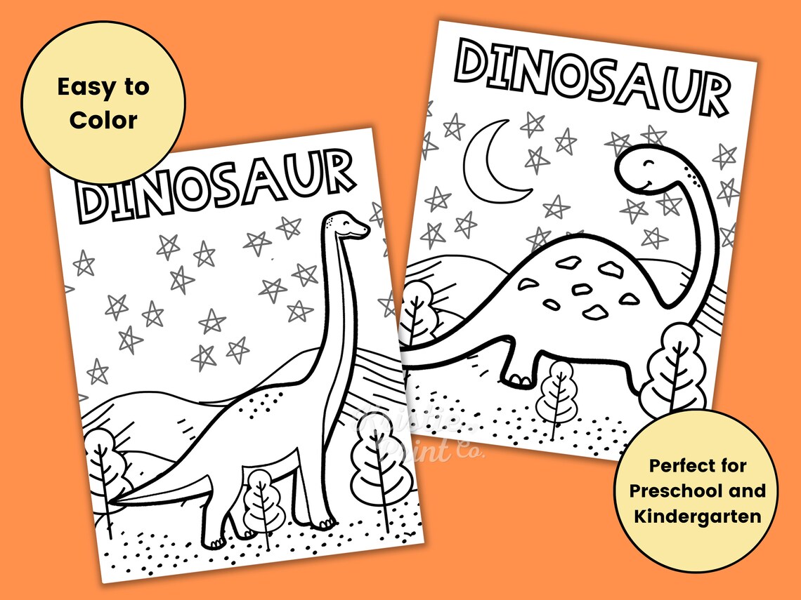 Dinosaur Coloring Pages for Kids, Dinosaur Birthday Favors, Kids Party ...