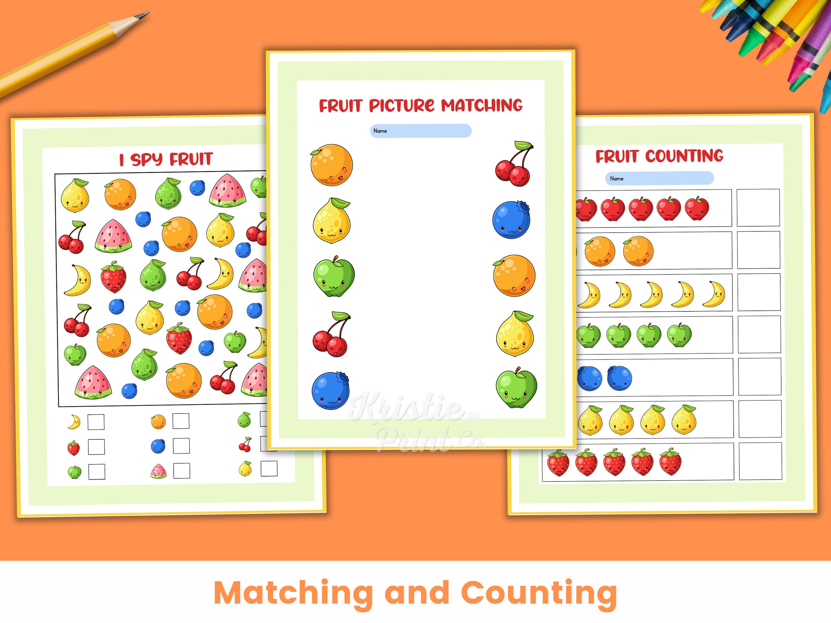 Fruit Worksheets for Kids, Fruit Preschool Worksheets, Kindergarten ...