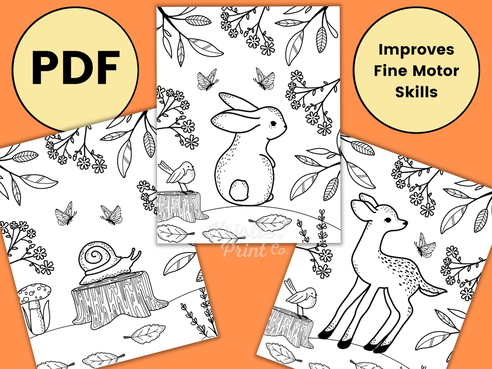 Woodland Coloring Pages for Kids Kids Party Games Woodland - Etsy