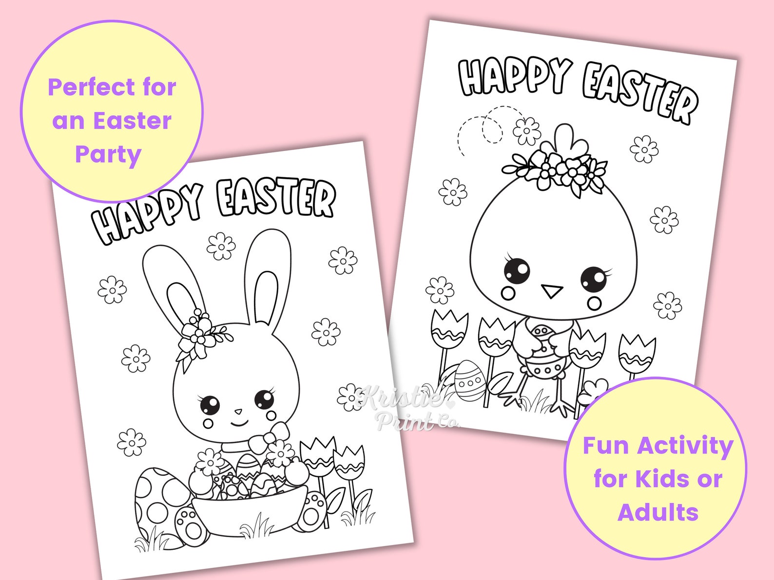 Easter Coloring Pages, Printable Coloring Pages for Kids, Easter Party ...
