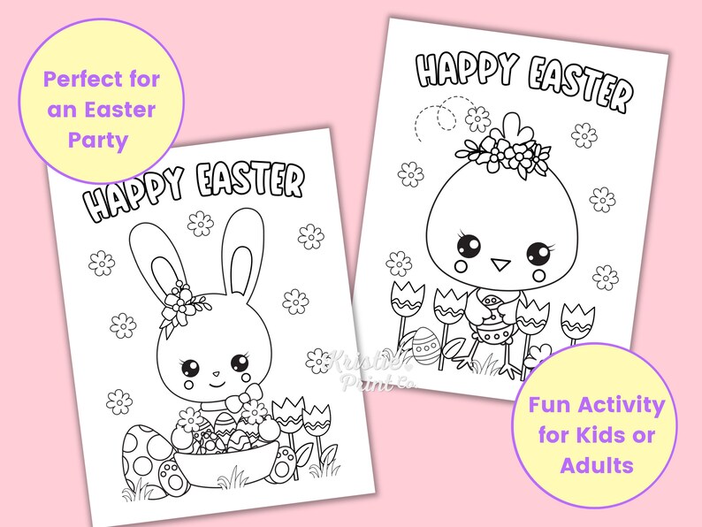 Easter Coloring Pages, Printable Coloring Pages for Kids, Easter Party ...