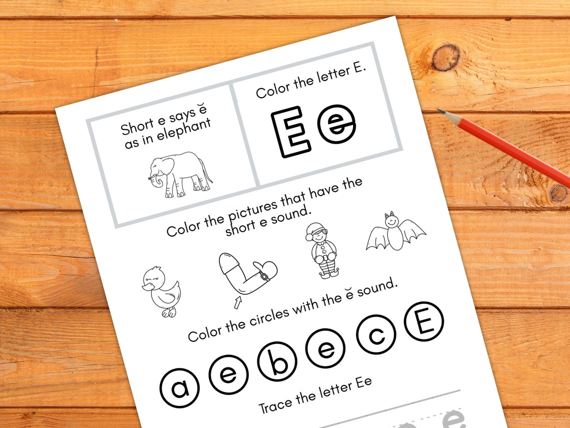 Letter E Worksheet Printables, Phonics Worksheets, Kindergarten ...