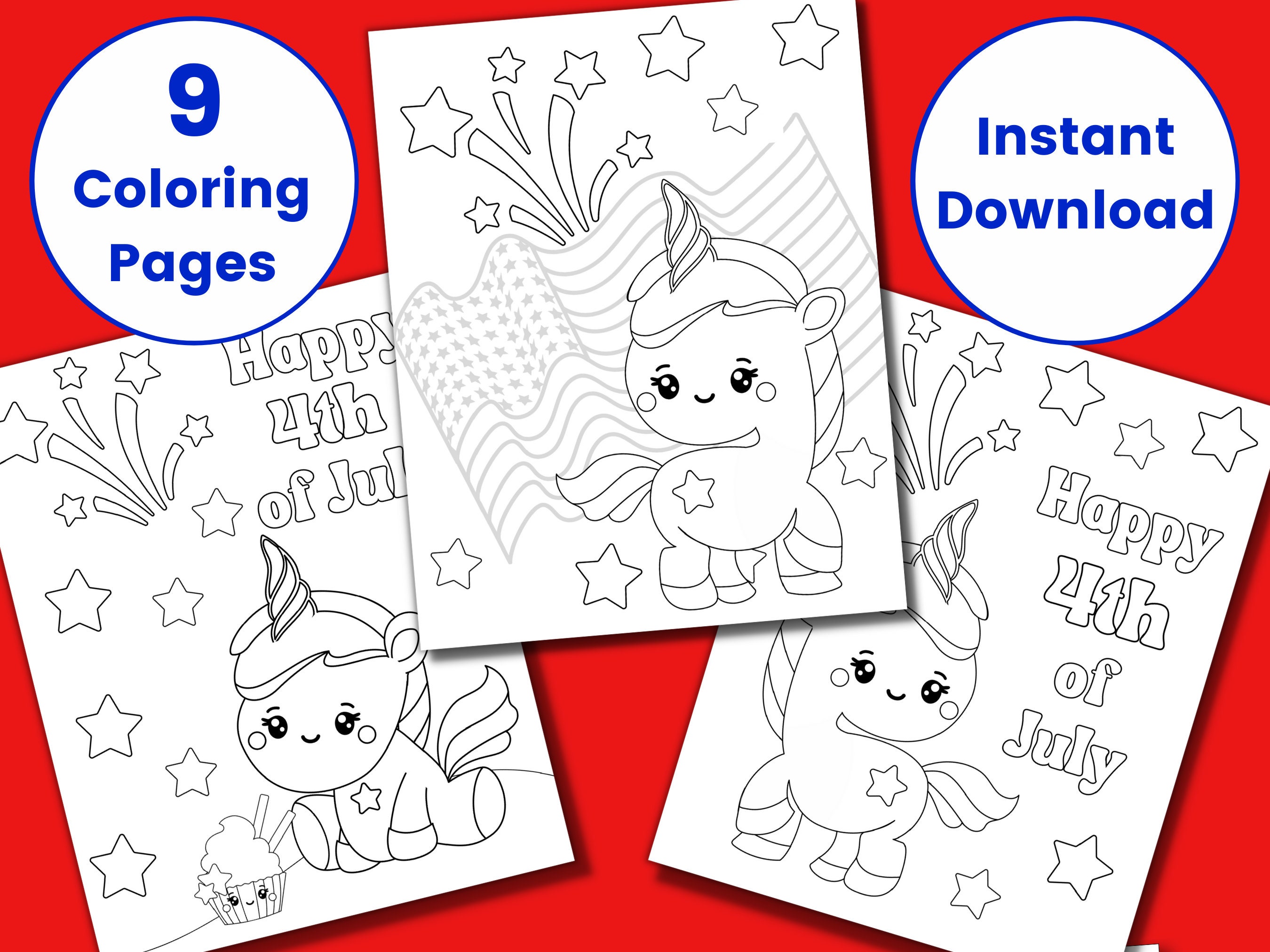 Printable 4th of July Coloring Pages for Kids, Kids Party Games ...