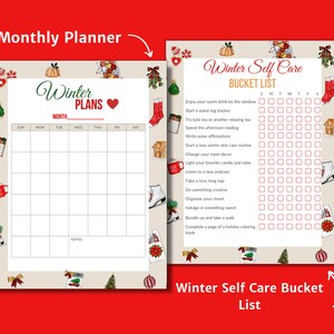 Printable Winter Bucket List and Planner, Winter Activity Check List ...