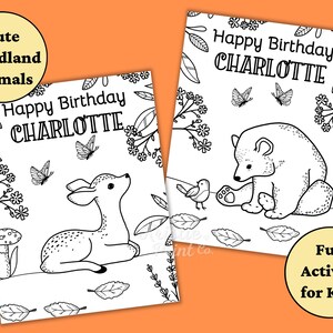 Personalized Woodland Coloring Pages Printable Coloring Page for Kids ...