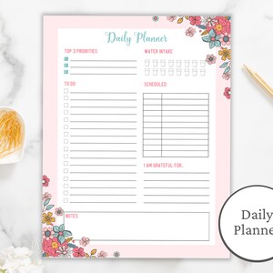 Floral Printable Planner, Daily Planner, Weekly Planner, Monthly ...