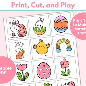 Memory Game Printable, Easter Game Printables, Matching Card Game ...