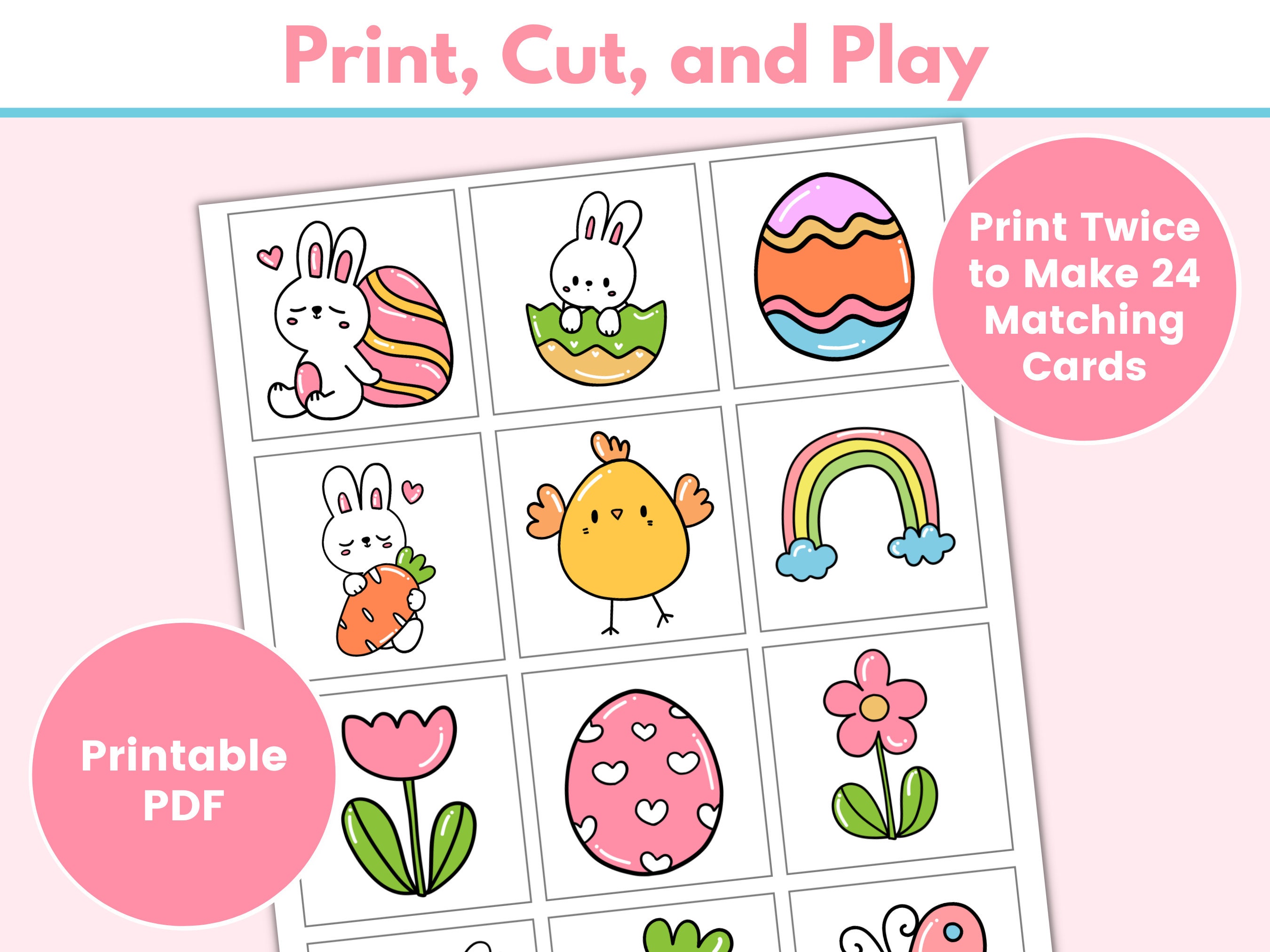 Memory Game Printable, Easter Game Printables, Matching Card Game ...