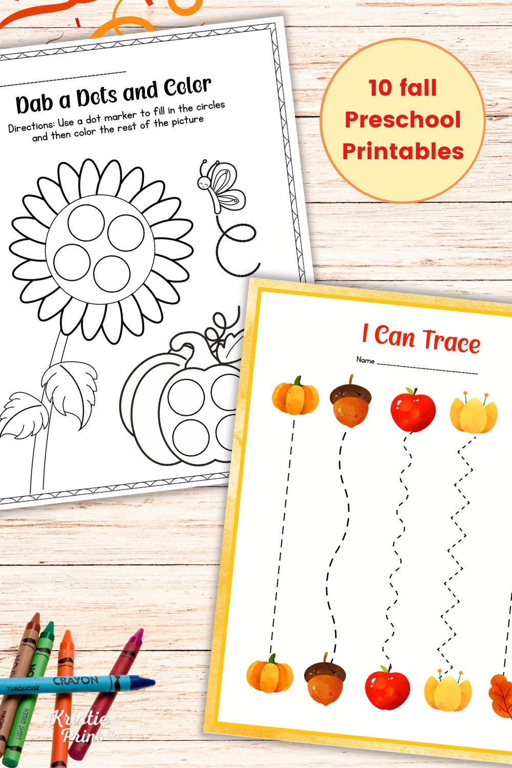 Fall Preschool Worksheets Preschool Activities Autumn Preschool Bundle ...