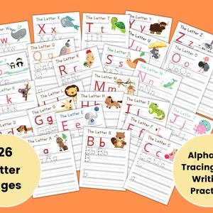 Alphabet Workbook Printable Alphabet Worksheets Letter Writing Workbook ...