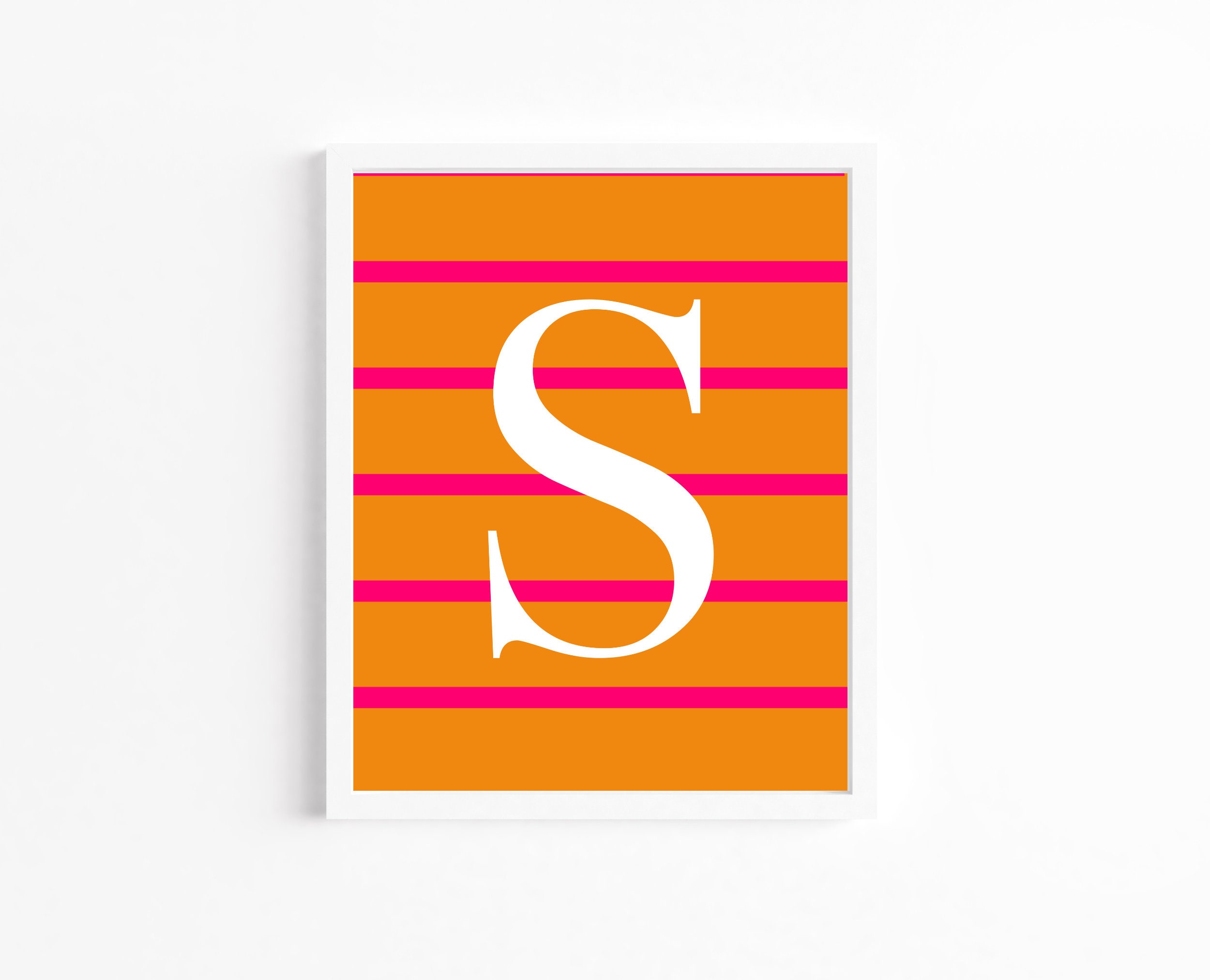 Preppy Heart Wall Art Trendy Poster Prints Pink and Orange - Etsy