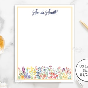 Personalized Stationery, Wildflower Stationery, Boho Stationery, Border ...