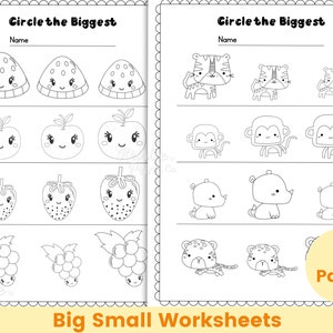 Big Small Worksheets, Preschool Worksheets for Kids, Kindergarten ...