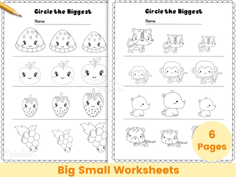 Big Small Worksheets, Preschool Worksheets for Kids, Kindergarten ...