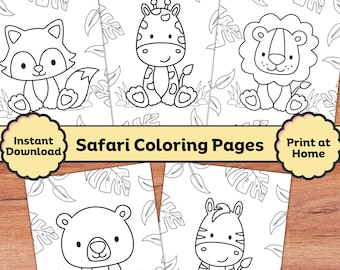 Cute Safari Coloring Pages | Printable Safari Animals | Coloring Pages ...
