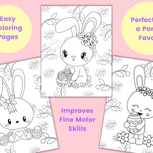 Cute Easter Coloring Pages, Easter Kids Activity, Party Favor, Easter ...
