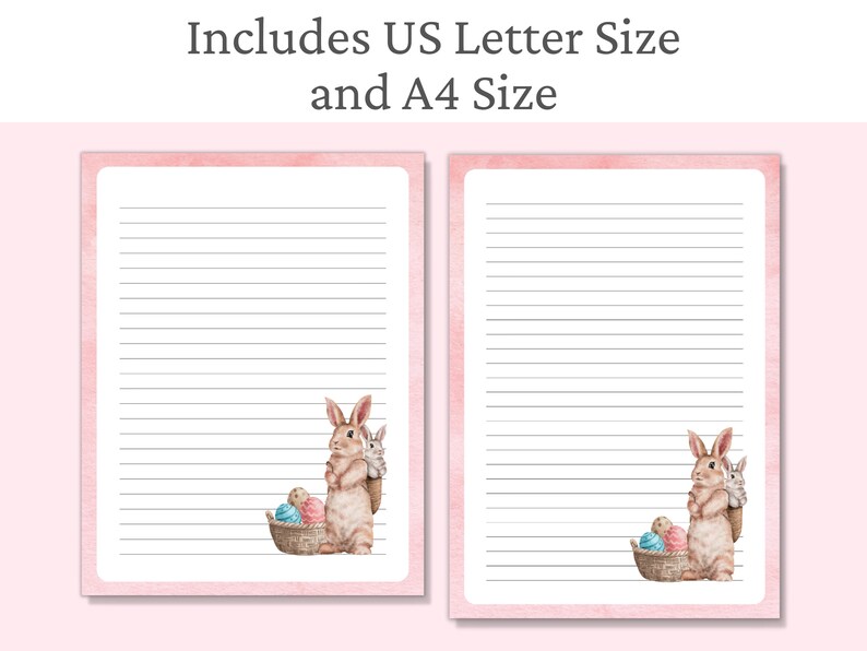 Easter Bunny Stationery, Cute Letter Writing Paper, Cottage Core ...