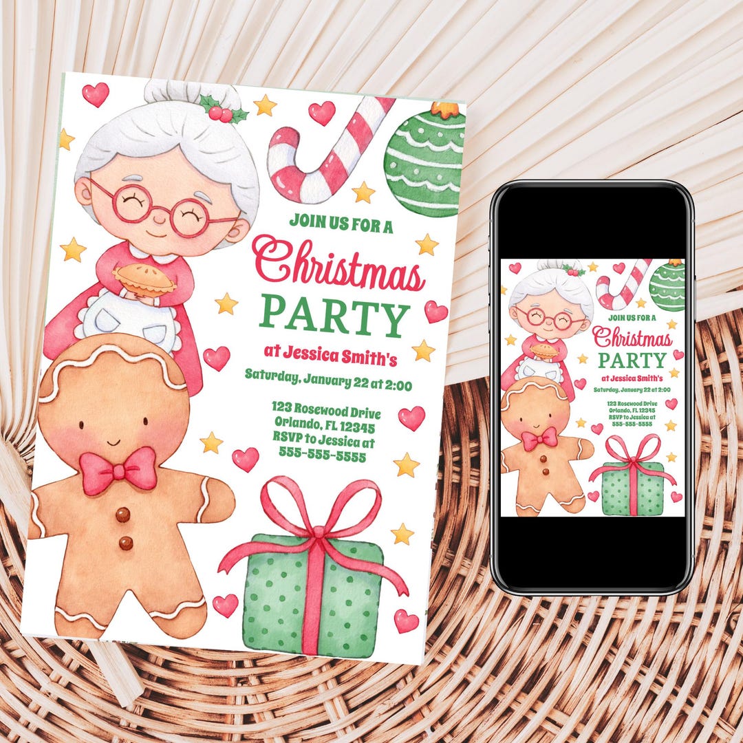 Editable Christmas Party Invitation Kids Christmas Party Invite ...