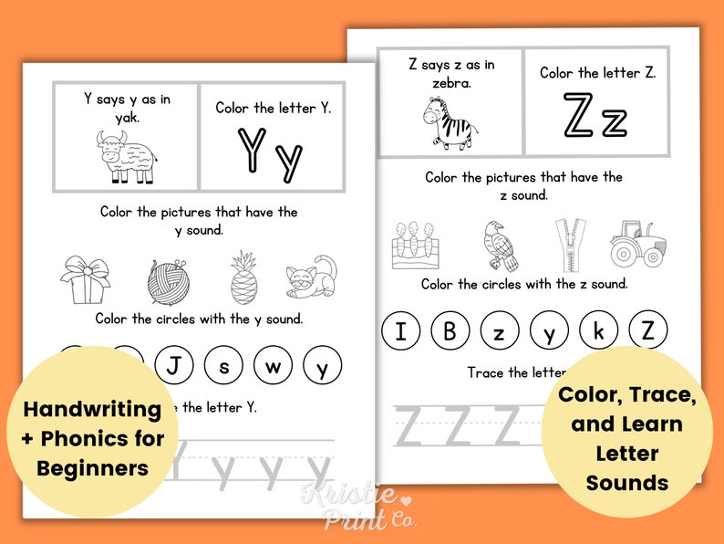 Preschool and Kindergarten Alphabet Worksheets, Uppercase and Lowercase ...