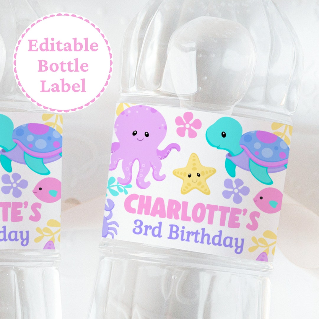 Under the Sea Water Bottle Label Under the Sea Party Water Bottle ...