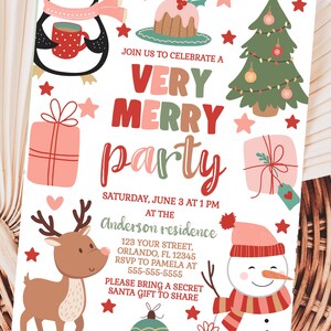 Editable Christmas Party Invitation for Kids Holiday Invitation ...