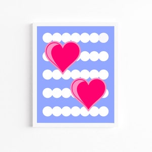 Preppy Heart Wall Art Trendy Poster Prints Purple Wall Art Set of 3 ...