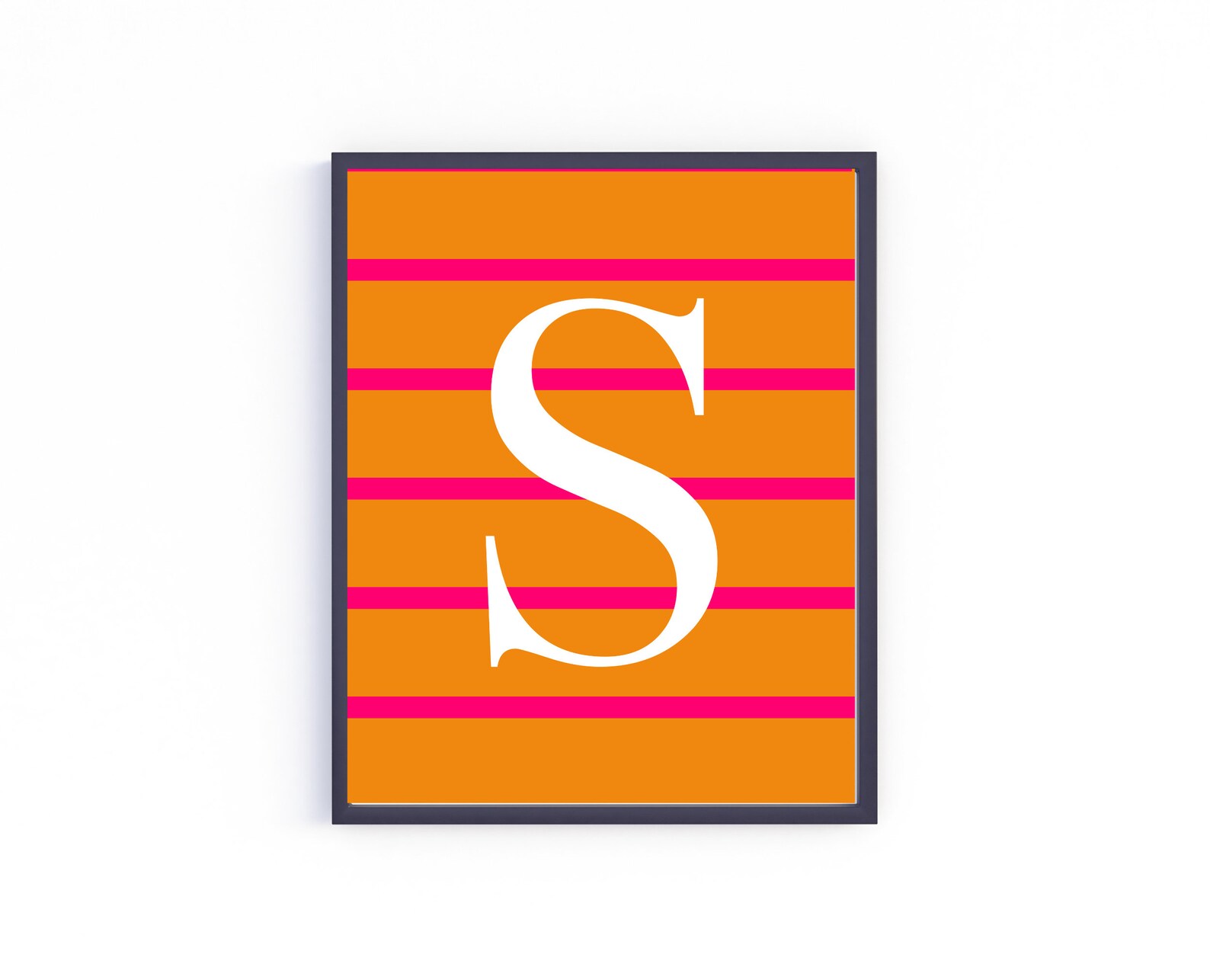 Preppy Heart Wall Art Trendy Poster Prints Pink and Orange - Etsy