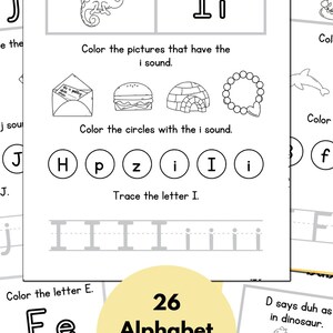 Preschool and Kindergarten Alphabet Worksheets, Uppercase and Lowercase ...