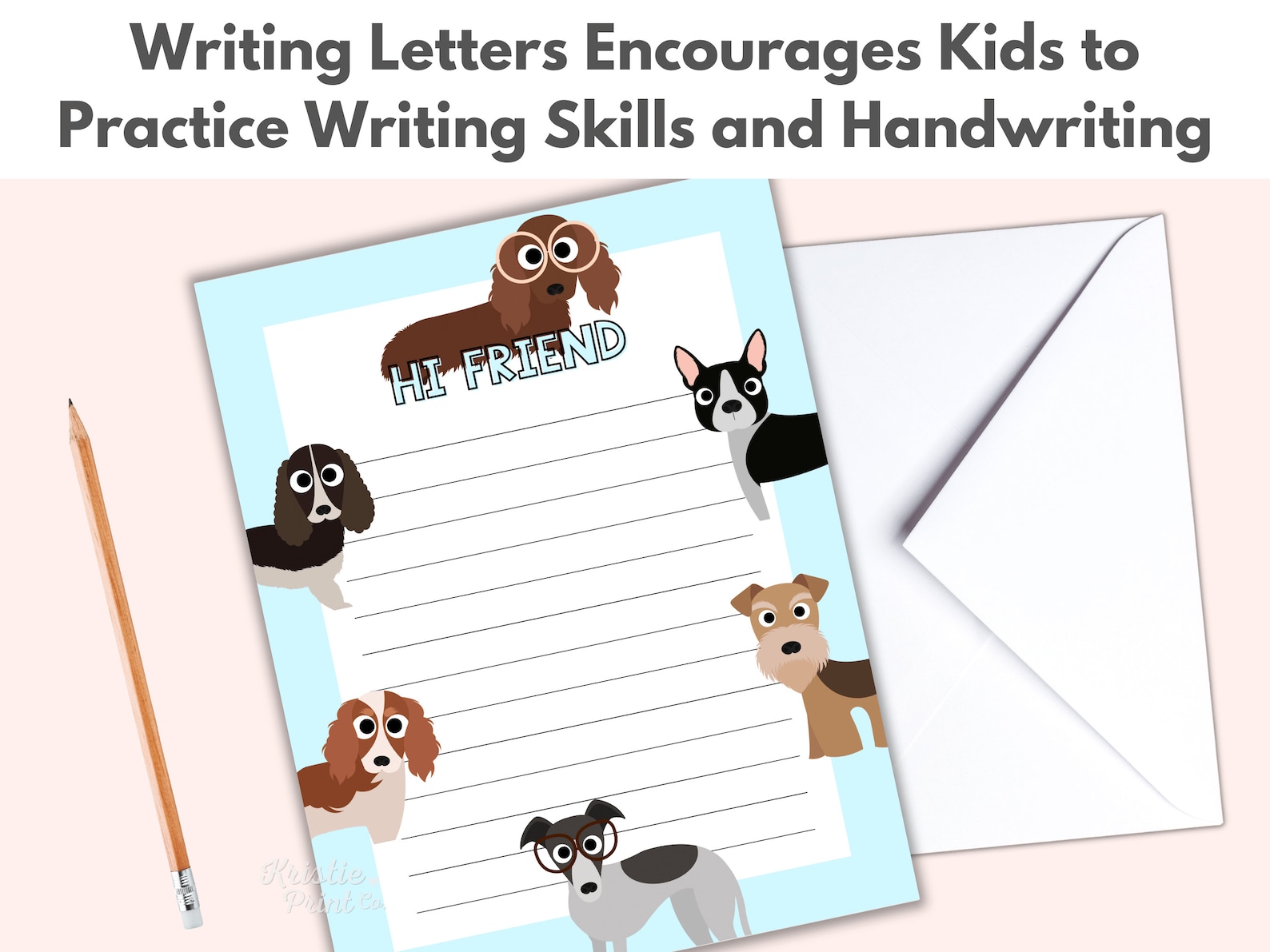 Dog Stationery for Kids, Printable Dog Stationary, Cute Kids Stationary ...