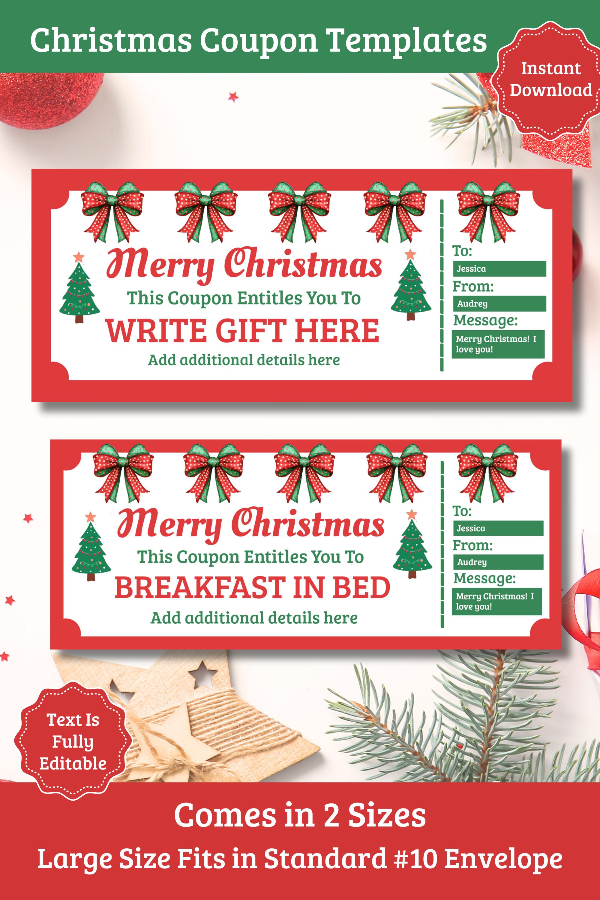 Christmas Coupon Template Editable Coupons Christmas Printable Coupons ...