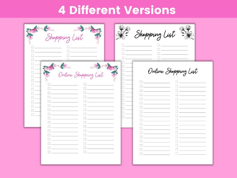 Printable Shopping List Instant Download PDF, Simple Grocery List ...